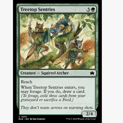 牌客窝 万智牌 树顶哨卫 Treetop Sentries 铁 绿色