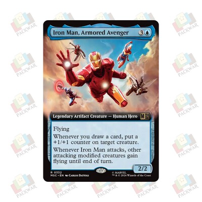 万智牌 装甲复仇者钢铁侠 Iron Man, Armored Avenger 金 蓝 闪