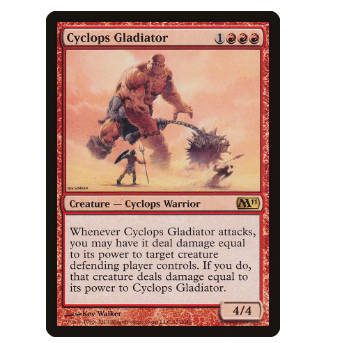 牌客窝 万智牌  独眼巨人角斗士  Cyclops Gladiator 金 红