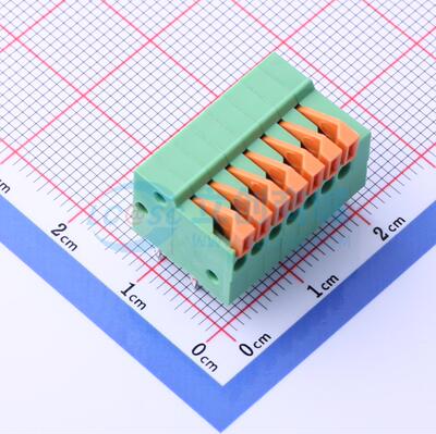 5只起 弹簧式接线端子 JL141R-25407GA1 弯插,P=2.54mm 1x7P 7P