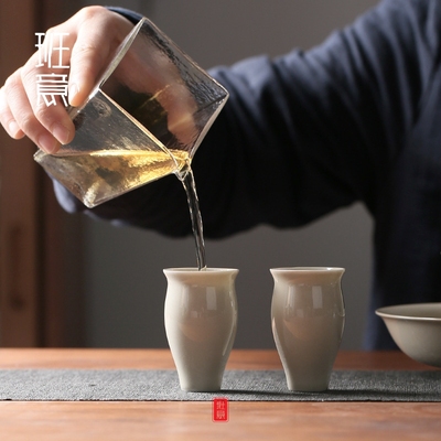 班意草木灰功夫茶杯陶瓷复古闻香