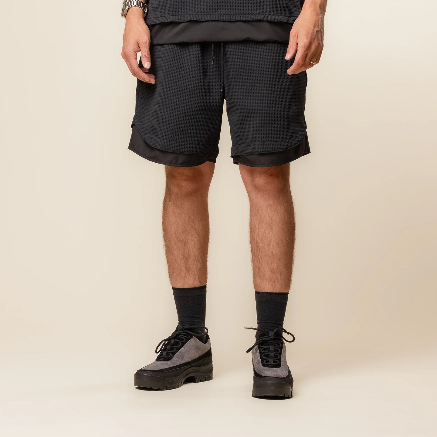 现货 Meanswhile SOLOTEX® Easy Shorts 华夫格防水透气双层短裤