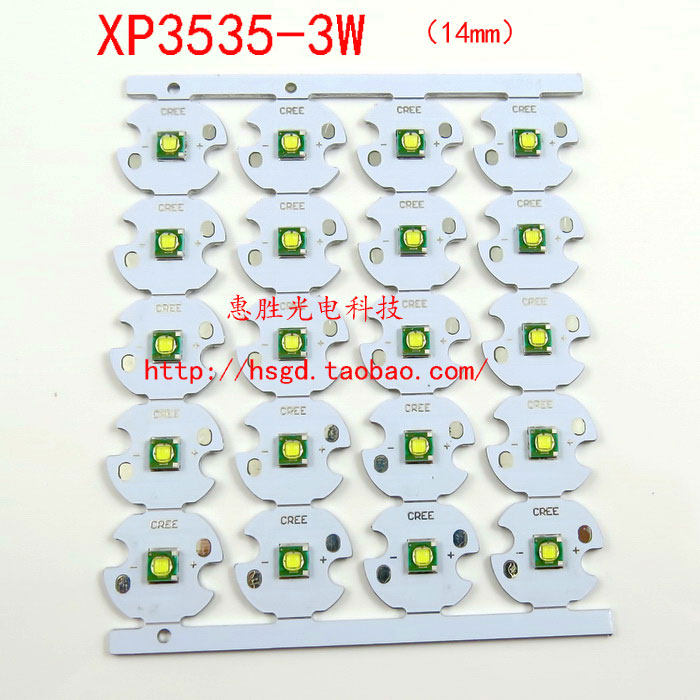 3W白光 XP3535LED强光手电led仿CREE XPE 14 16 20mm铝基板_虎窝淘