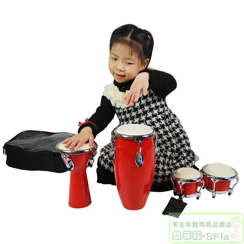 迷你非洲鼓套件邦戈鼓康佳鼓德坚必鼓幼儿园儿童奥尔夫打击乐器