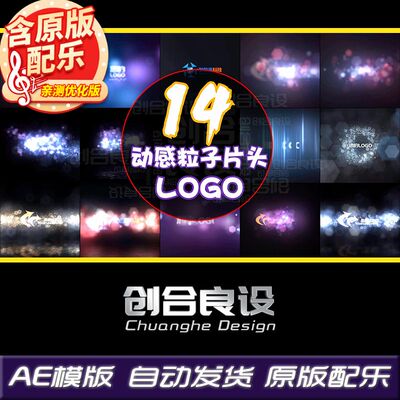震撼动感梦幻光晕光线粒子宣传片LOGO特效AE片头片尾模板合集素材