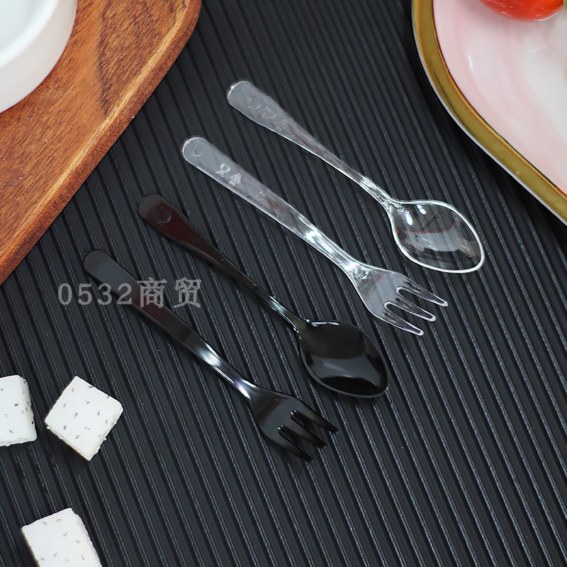 塑料一次性小勺子叉子独立单独包装叉勺甜品水果蛋糕西点专用