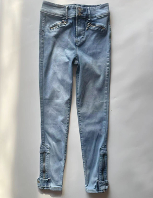 显瘦长裤常规棉弹高腰牛仔裤