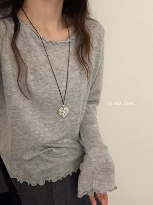 时尚休闲显瘦木耳边百搭打底