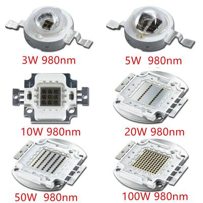 980nm 大功率LED灯珠 3w-100W 980nm红外LED 特殊波段980nm 990nm