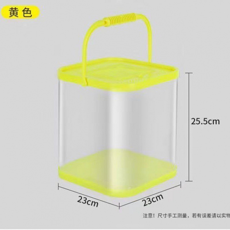 加厚透明防摔折叠便携式打水桶鱼护桶装鱼桶方型钓鱼桶钓鱼打水桶