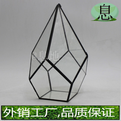 16007a小包邮!微景观植物玻璃带门花房多肉植物几何玻璃花房