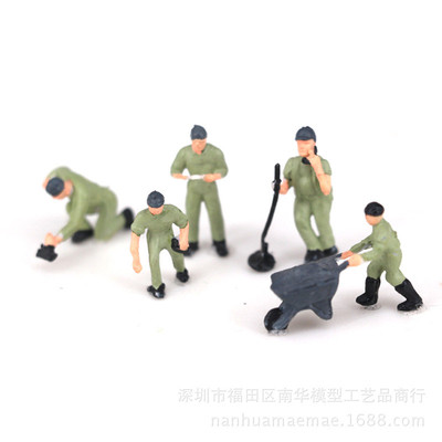 热销单装彩色摆件火车运动人模型沙盘建筑模型树脂铁路工人2700个