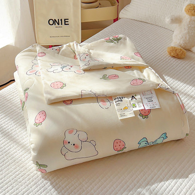 2023棉针织新夏凉被可机洗空调被宿舍单人大豆纤维薄被子批发