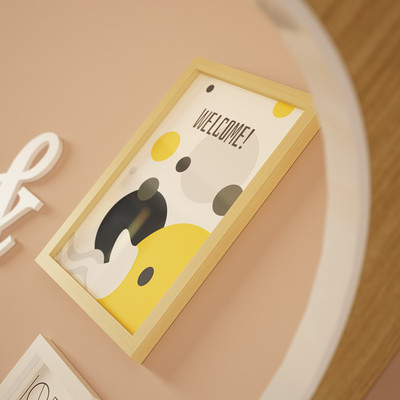 高分子9372卡通楼梯照片墙现代装饰挂画儿童相框组合换相片摇摆钟