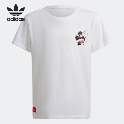 Adidas/阿迪达斯正品夏季三叶草迪士尼联名大童运动短袖T恤HF7576