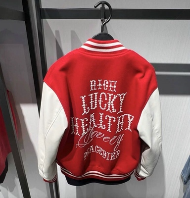 B2BCE1109 太平鸟男装2024春季新款时尚红色休闲棒球服夹克外套潮