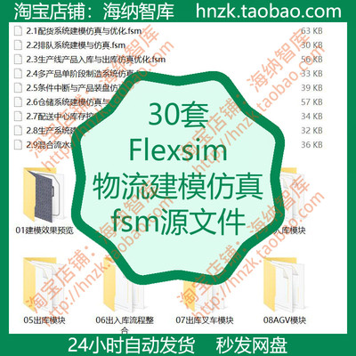 Flexsim物流建模仿真fsm源文件优化仓库配送中心配货分拣系统仓储