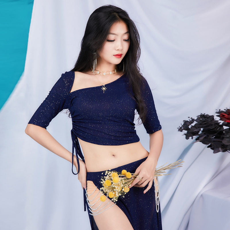 舞娘 肚皮舞2020新款套装精致水晶串珠遮肚专业演出表演服练功服