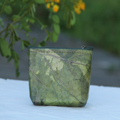 Teak原创柚木树叶钱包迷你零钱包饰品收纳袋
