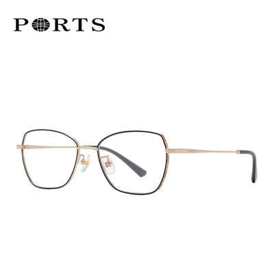 PORTS宝姿眼镜架防蓝光眼镜片女多边形钛架全框大框近视 POF22203