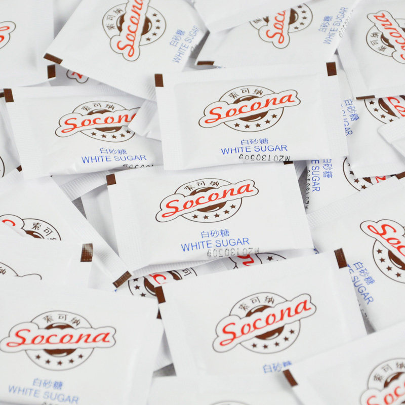 Socona白砂糖包 咖啡糖包红茶伴侣 优质白糖包Sugar糖条7g*50小包