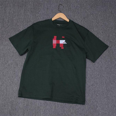 MIX家  欧美系 男女可穿 重磅宽松版厚实印花休闲短袖  黑绿杏3色