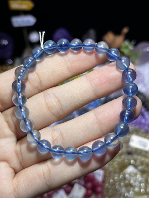 NO.8636天然海蓝宝手链7mm13g