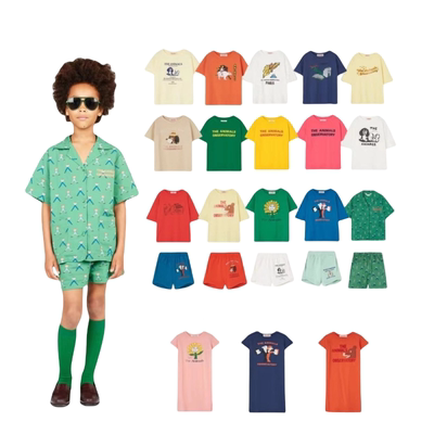 男童印花打底衫上衣女童连衣裙