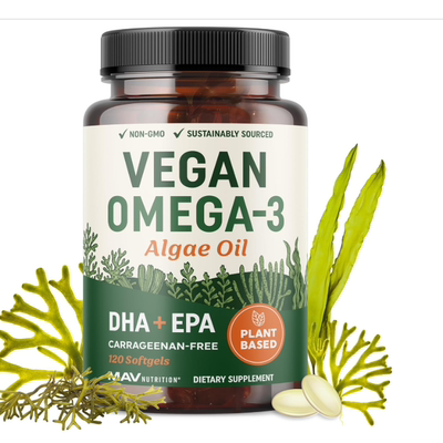 美国代购Vegan Omega 3 Algae Oil | Plant Based DHA EPA | Sus