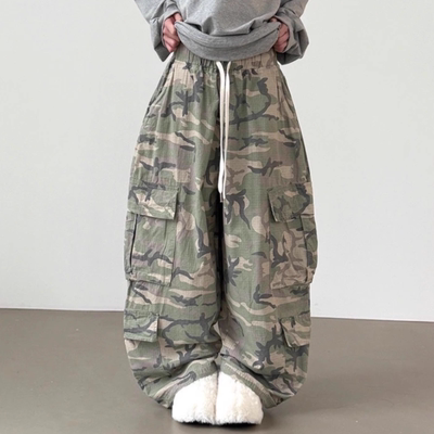 韩国代购设计师迷彩工装裤