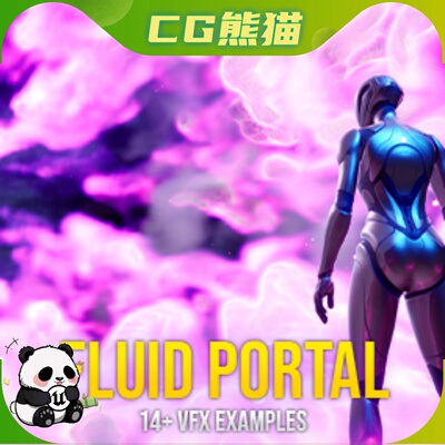 UE5虚幻5.4 Fluid Portal VFX Pack 流体传送门视觉特效包