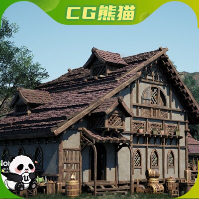 UE5.4-5.8 Modular Lakeside Village House 模块化湖畔村庄住宅