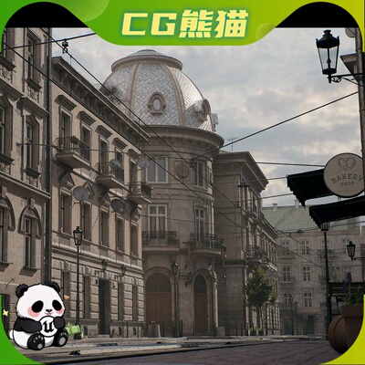 UE5虚幻5.5-5.8 European City Streets 欧洲城市街道场景