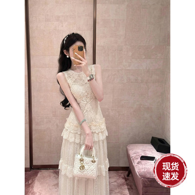 Sun雅乔【卢浮梦境】夏季辣妹小众蕾丝针织背心上衣V领背心