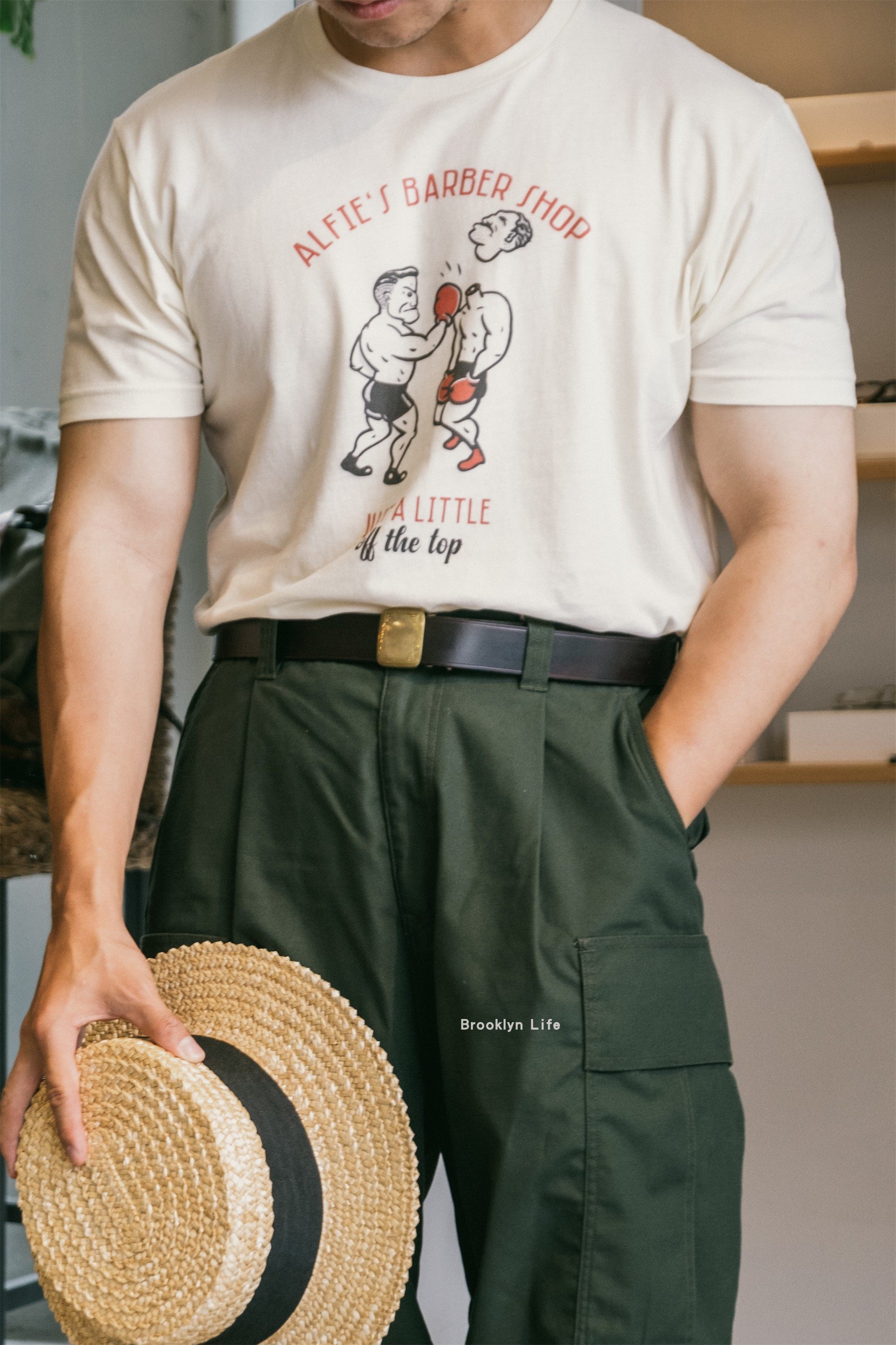 国内现货正品ONE ROUND JACK美国制复古纯棉拳击印花短袖T恤男_虎窝淘