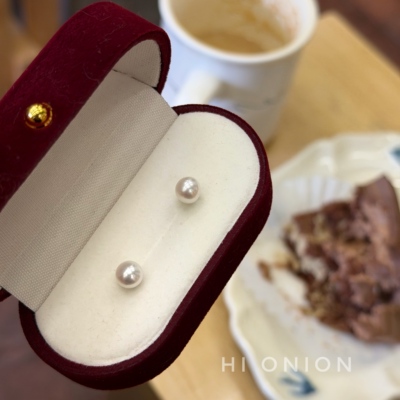 HiOnion天然淡水珍珠超亮百搭s925银耳钉耳夹高性价比