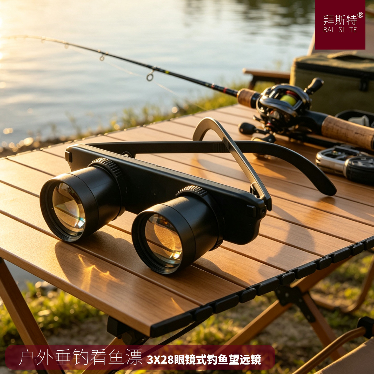 拜斯特3X28钓鱼望远镜看漂专用头戴式拉近放大镜户外垂钓
