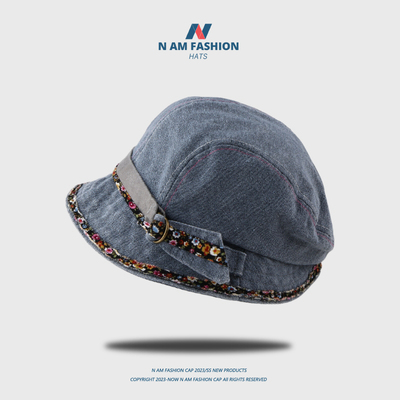 逛街渔夫帽盆帽女花边做旧四季