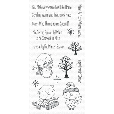 现货 MFT Warm & Feathered Hugs 进口透明印章毛茸茸的小鸟拥抱