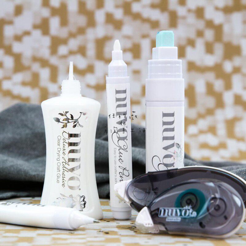 Nuvo金箔亮粉用透明胶水笔 手帐卡片胶粘贴Adhesive Glue Pen
