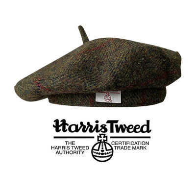 HarrisTweed粗花呢英伦贝雷帽