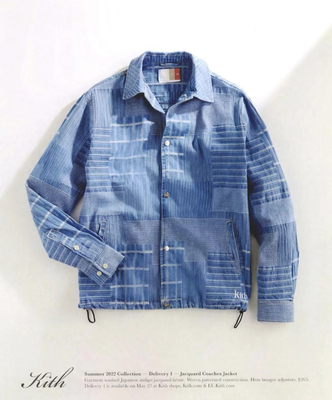 KITH Japanese Indigo Jacquard Coaches Jacket日本提花牛仔夹克