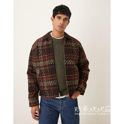 英国代购正品12.09 2025潮流导向 男装新款 翻领粗花设计短款外套