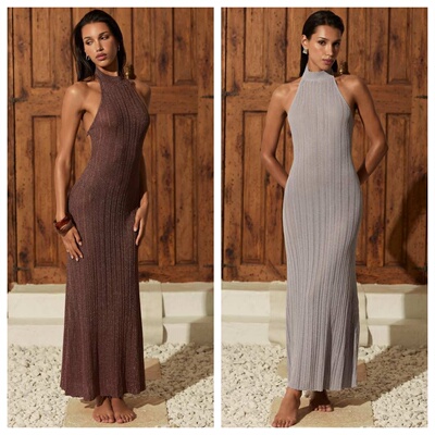 英国代购正品04.27 名品ohpolly 女装新款 露背细闪长款连衣裙