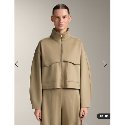 女装新款精裁剪拉链短款夹克