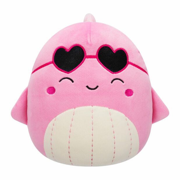 英国代购正品02.07 Squishmallows 7.5”Val 爱心眼镜鲸鱼 情人节