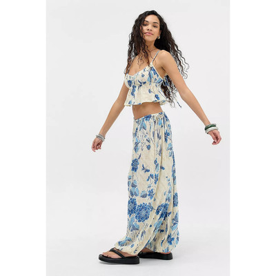 英国代购正品05.01 名品UO 女装新款 时尚吊带印花木耳边百搭背心