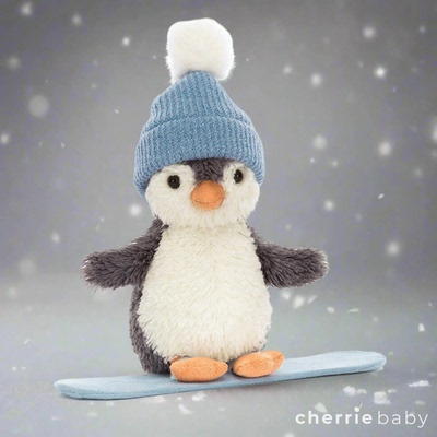 国内现货秒！ 09.29 jellycat Snowboarding 花生企鹅滑板玩偶
