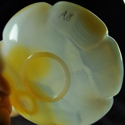 精品未烧未优化原色天眼象形葵口供佛天然玛瑙碗笔洗烟灰缸A8摆件