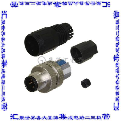 1424657 圆形连接器4POS插头公引脚弹簧架镀金自由悬挂